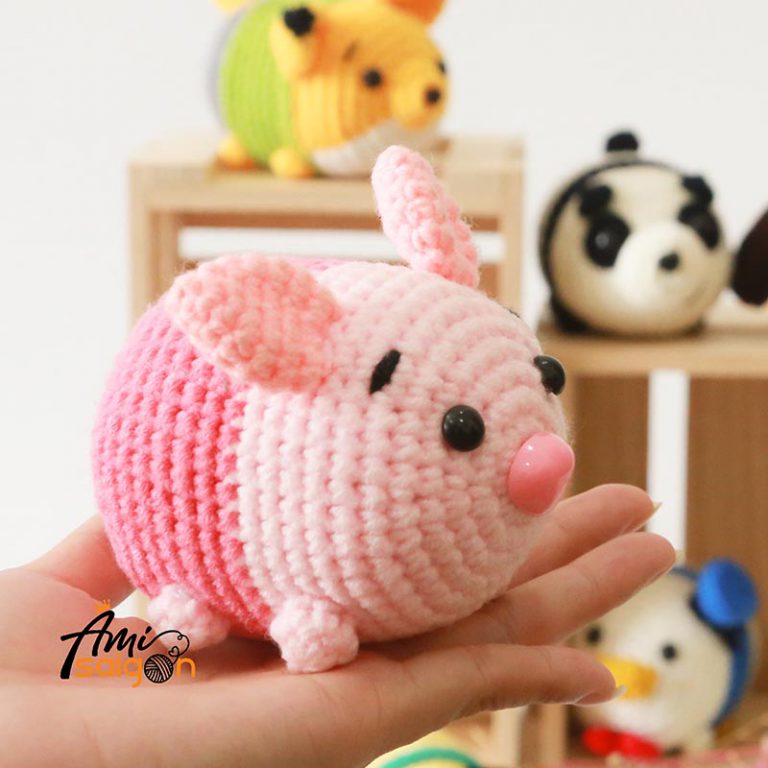 Free Piglet Tsum Tsum amigurumi pattern - Ami Saigon