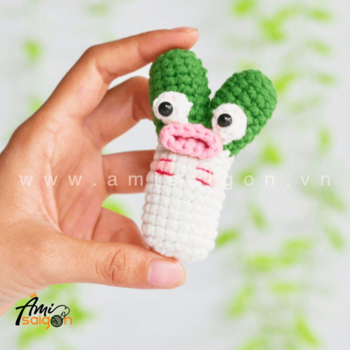 Funny Green Onion amigurumi free crochet pattern - Ami Saigon